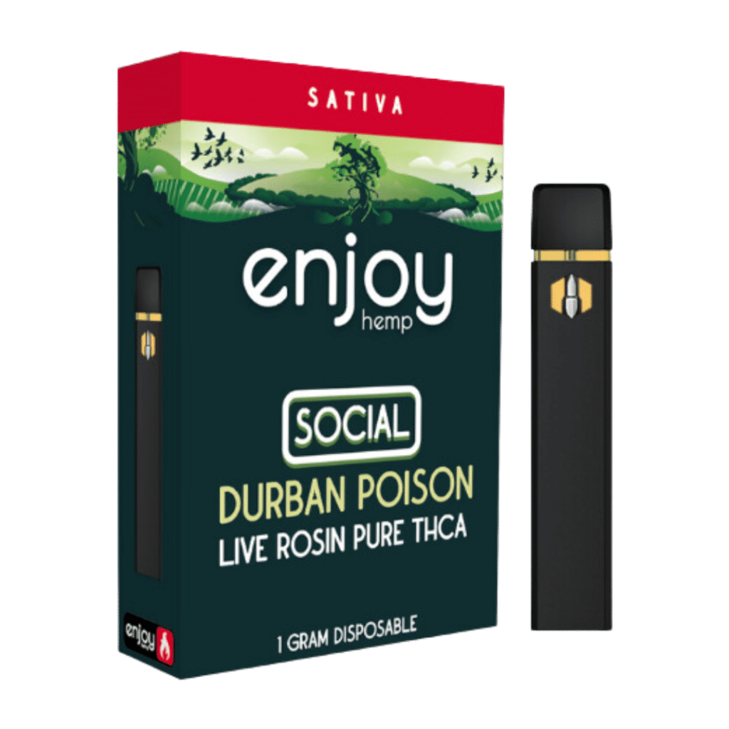 Durban Poison (Sativa) Pure THCA Live Rosin Disposable Vape for Social ...